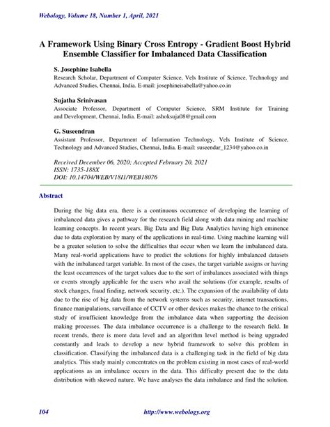 pdf a framework using binary cross entropy gradient boost hybrid ensemble classifier for