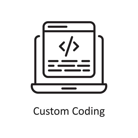 custom coding vector outline icon design illustration design and development symbol on white