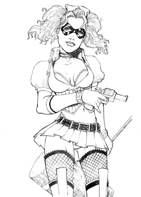 Coloriage Dessin de Harley Quinn Gratuit télécharger et imprimer