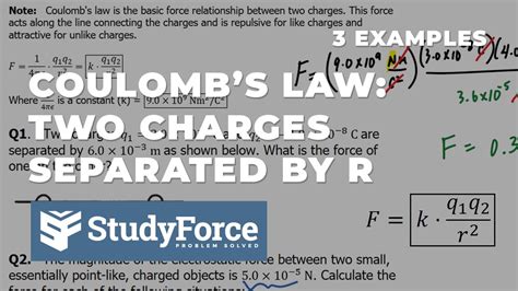 Coulomb S Law Calculations Two Charges Separate By A Distance YouTube