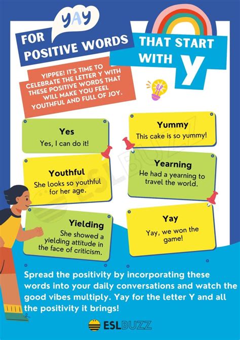 Yay For Learning English Discover Positive Words That Start With Y