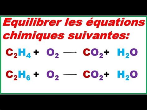 Comment équilibrer une équation chimique 2APIC YouTube