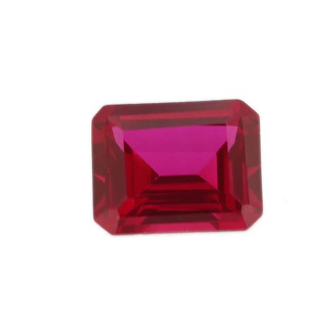 Loose Emerald Cut Ruby Cz Gemstone Cubic Zirconia July Birthstone