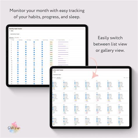 Notion Template Notion Habit Tracker Template Daily Habit Etsy Uk