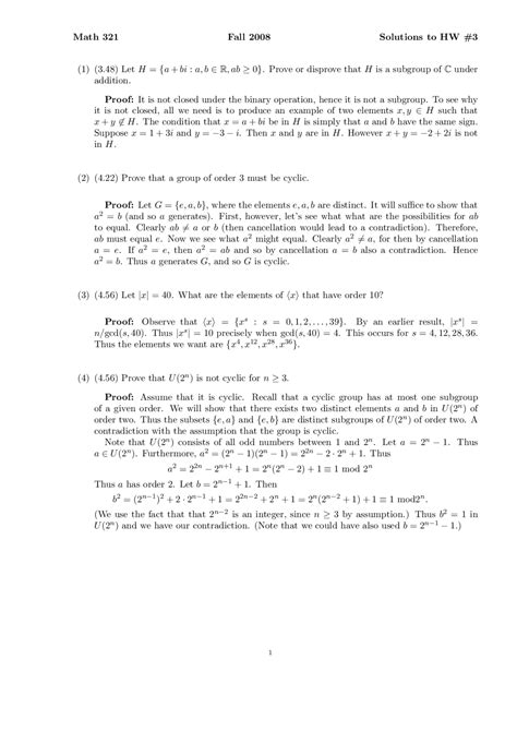 solutions for homework 3 abstract algebra math 321 docsity