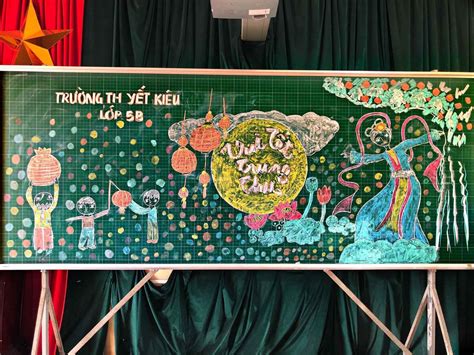 50 mẫu trang trí bảng Trung thu 2024 đẹp ấn tượng