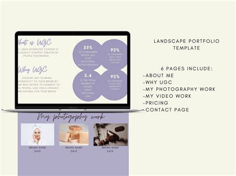 UGC Creator Portfolio Template Customizable Canva Portfolio Template Etsy