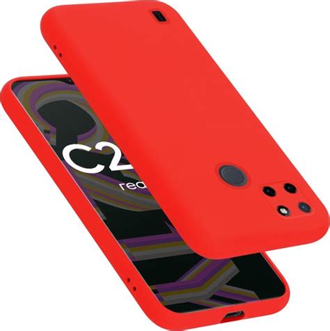 Cadorabo Hoesje Geschikt Voor Realme C21Y C25Y In LIQUID ROOD