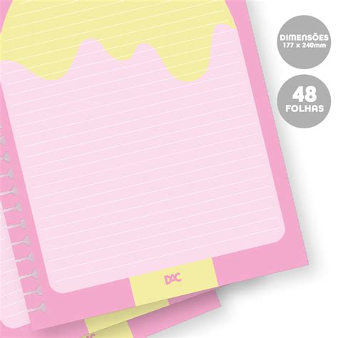 Refil Para Caderno Smart Colegial 48 Folhas Rosa Hello Dac Pedagógica
