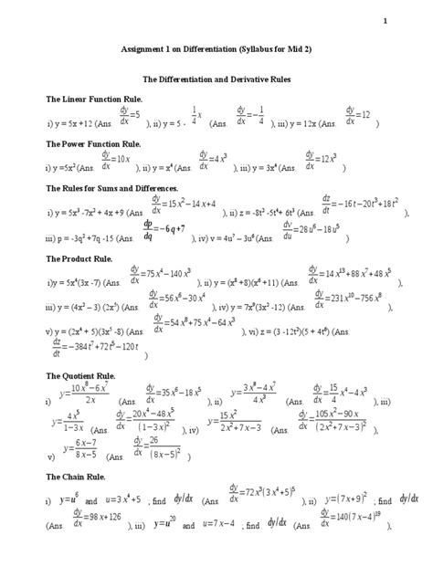 assignment 1 differentiation bus 135 pdf maxima and minima mathematical objects