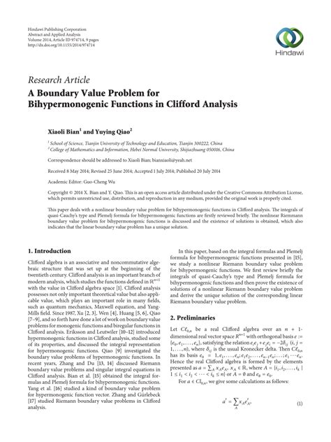 pdf a boundary value problem for bihypermonogenic functions in clifford analysis