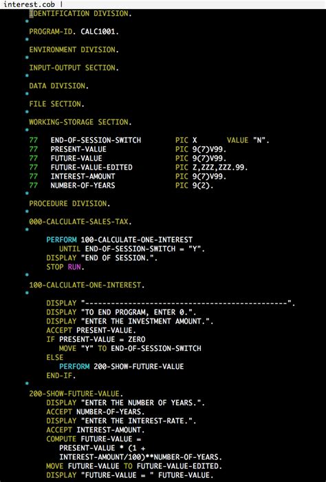 Peeter Joot S Blog My First Cobol Program