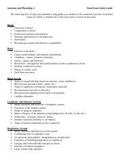 A P 2 Final Exam Study Guide Anatomy And Physiology 2 Final Exam
