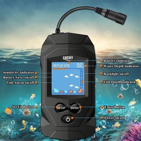 LUCKY Capteur Détecteurs de Poissons et Profondeur Portable Sondeur de