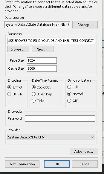 Setting Up SQLite And Entity Framework 6 Code First And Database First
