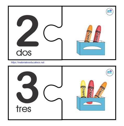 Rompecabezas de los números 1 al 10 Imprime gratis I Material Educativo