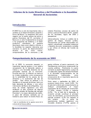 Fillable Online Informe De La Junta Directiva Y Del Presidente A La