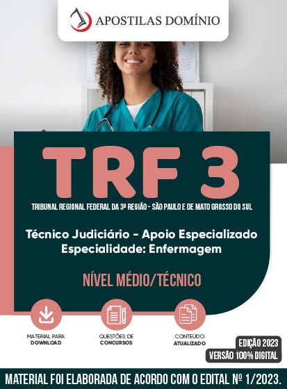 Apostila TRF 3ª Região 2023 Técnico Judiciário Apoio Especializado