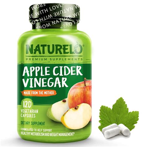NATURELO Cápsulas de vinagre de sidra de manzana ACV natural con