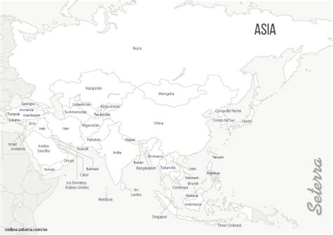 Mapa Fisico De Asia Para Colorear Con Sus Nombres Store Innoem Eng