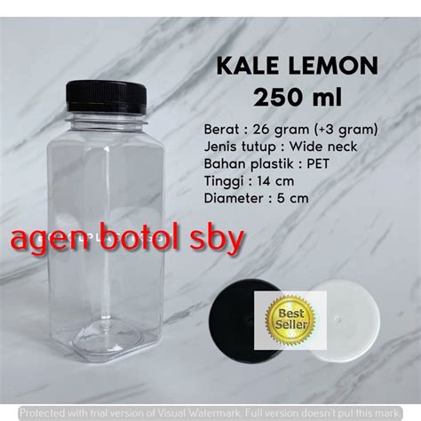 Jual Botol Kale Lemon Kick Kotak Petak 250 Ml Shopee Indonesia