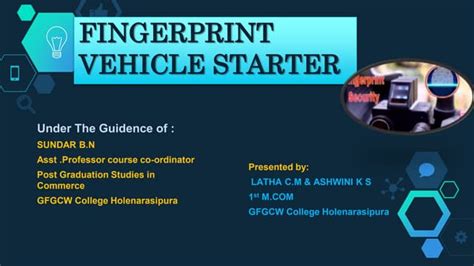 fingerprint vehicle starter ppt