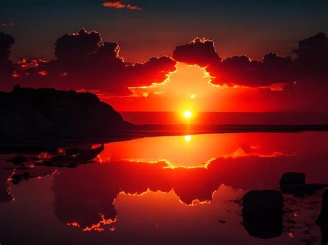 Premium Ai Image Hd Wallpaper Beautiful Scenery Ultra Hd Sunset