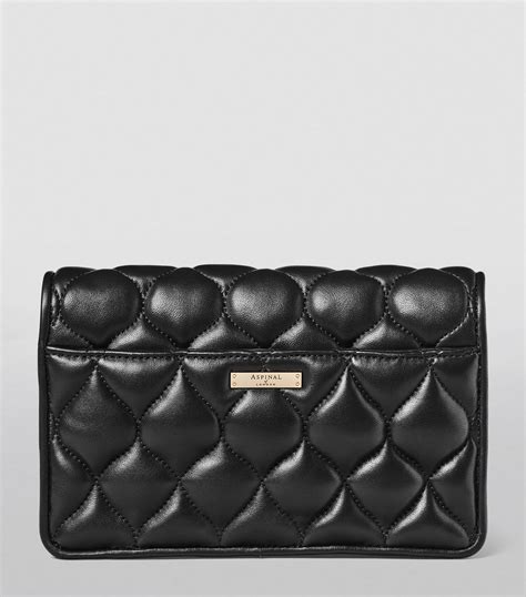 Aspinal Of London Black Leather Lottie Pillow Cross Body Bag Harrods Uk