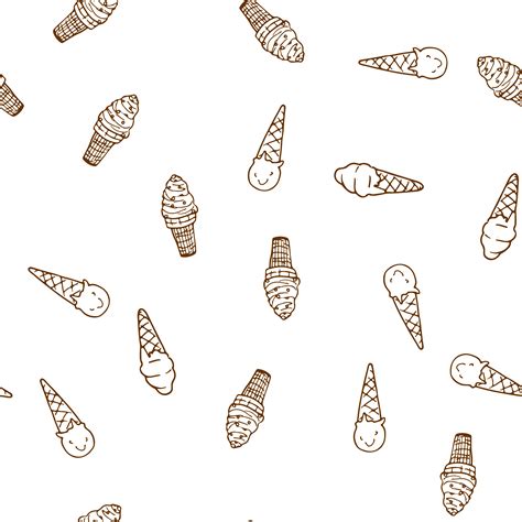 Hand Drawn Ice Cream Seamless Pattern 333037 Vector Art At Vecteezy