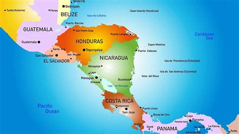 Mapa Del Caribe Y America Central Y Sus Capitales