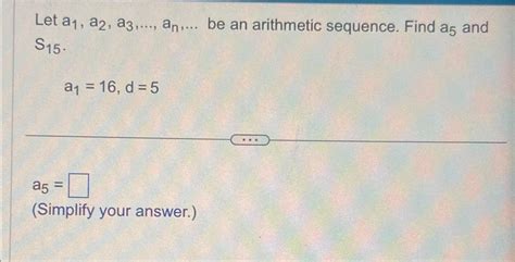 solved let a1 a2 a3 dots an dots be an arithmetic sequence