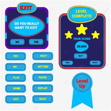 game ui kit vector hd png images vector game ui kit complete menu of graphical user interface