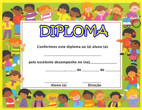 MODELOS DE DIPLOMAS EDUCAÇÃO INFANTIL PARA IMPRIMIR Aprender e Brincar
