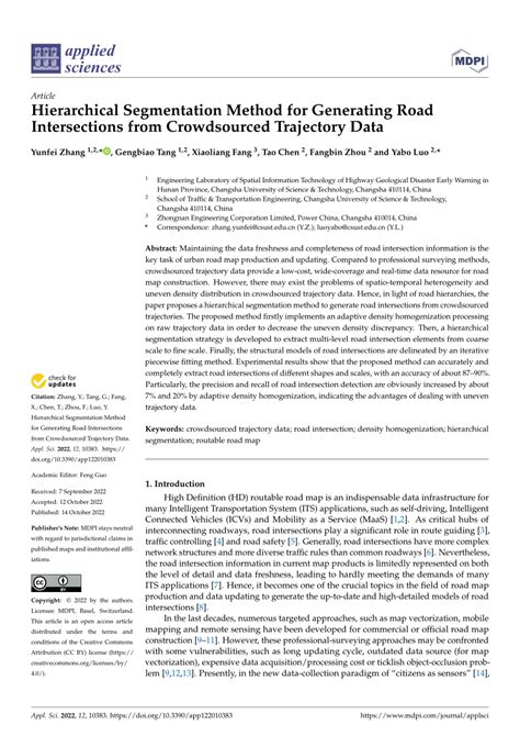 pdf hierarchical segmentation method for generating road intersections from crowdsourced