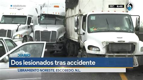 Tráiler se impacta contra camión y golpea a vehículo en Escobedo hay 2