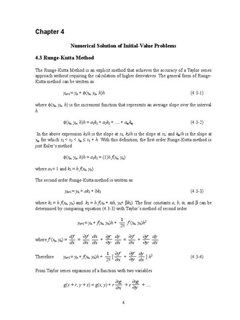 numerical solution of initial value problems 4 3 runge kutta method pdf ordinary