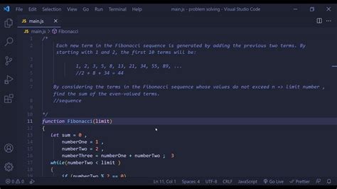 problem solving with javascript fibonacci sequence youtube