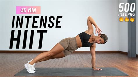 30 Min Intense HIIT Workout For Fat Burn Cardio Burn 500 Calories