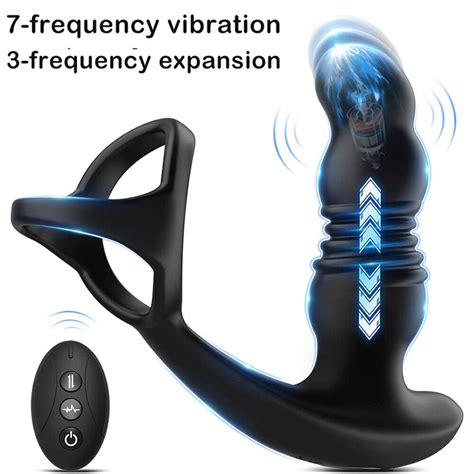 Thrusting Anal Vibrator Butt Plug Vibrating Prostate Massager Cock Ring Sex Toy Ebay