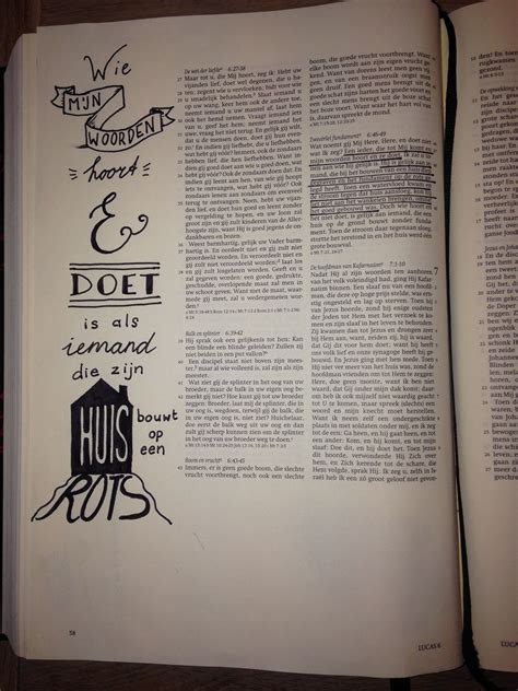 Bible Lettering Lukas Bouw Je Huis Op De Rots Doe Wat Jezus Zegt