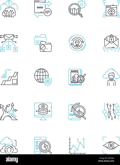 Market Analytics Linear Icons Set Trends Forecasting Analysis