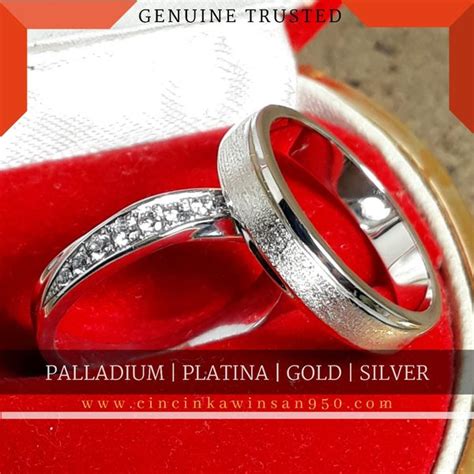 Jual Cincin Nikah Platina Emas Putih Palladium Platinum Couple Tunangan