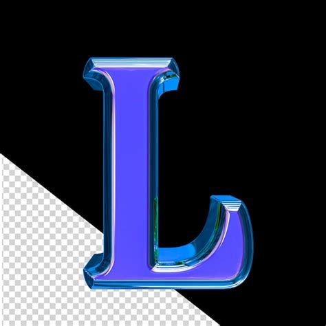 Símbolo azul 3d en una letra de marco azul l Archivo PSD Premium