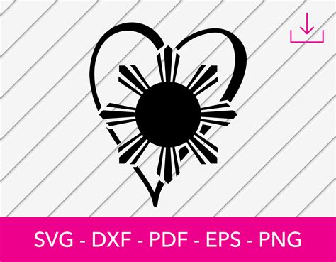 Philippines Sun And Heart Svg Philippines Svg Filipino Svg Etsy Australia