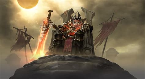 HD Wallpaper Dota 2 Wraith King Arcana Throne Flaming Sword