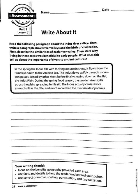 Indus River Valley Map Worksheet