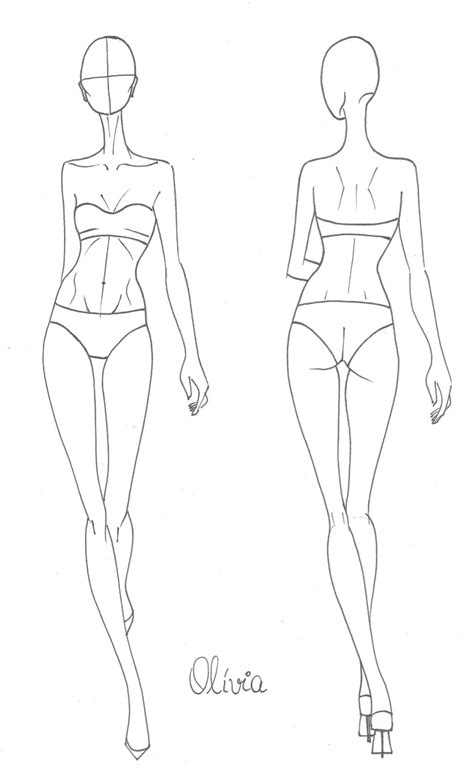 Drawing Template Female Cuaderno De Bocetos De Moda Plantilla Para