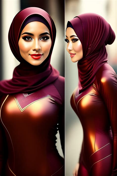 Lexica Cute Hijab Girl Wearing Sexy Iron Suit