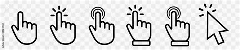 Vector Hand Cursors Icons Click Set Stock Vector Adobe Stock