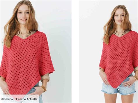 Crochet Gratuit Le Poncho En Point Fantaisie Femme Actuelle Le MAG
